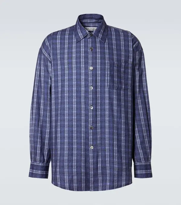 Our Legacy Borrowed Checked Cotton Shirt - Blue