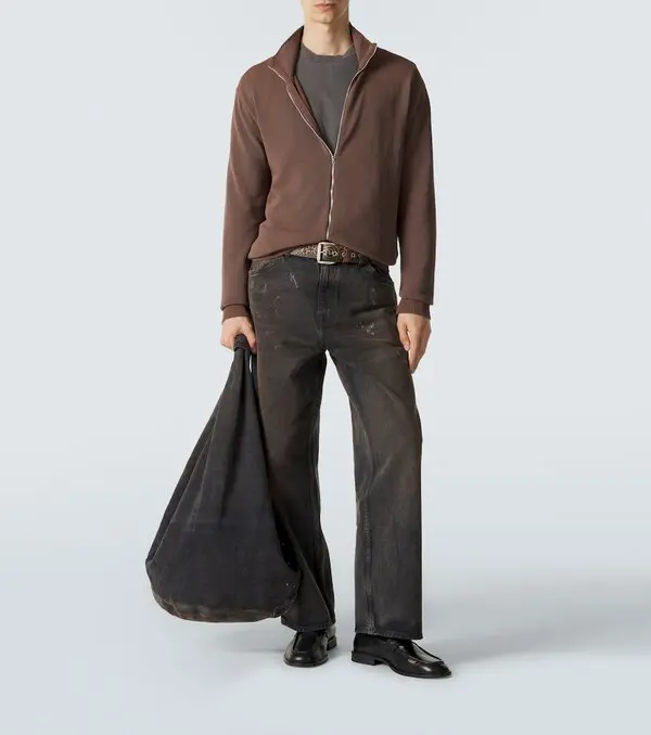 Our Legacy Cotton-blend Zip-up Cardigan - Brown
