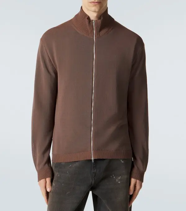 Our Legacy Cotton-blend Zip-up Cardigan - Brown