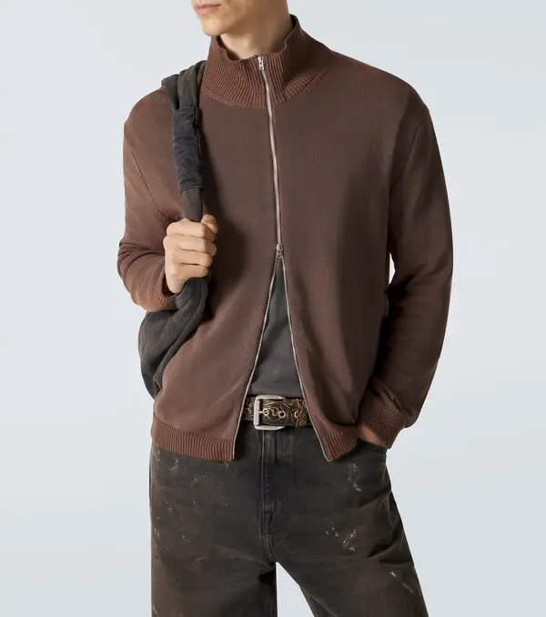 Our Legacy Cotton-blend Zip-up Cardigan - Brown
