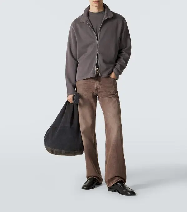 Our Legacy Shrunken Cotton Zip-up Sweatshirt - Grey