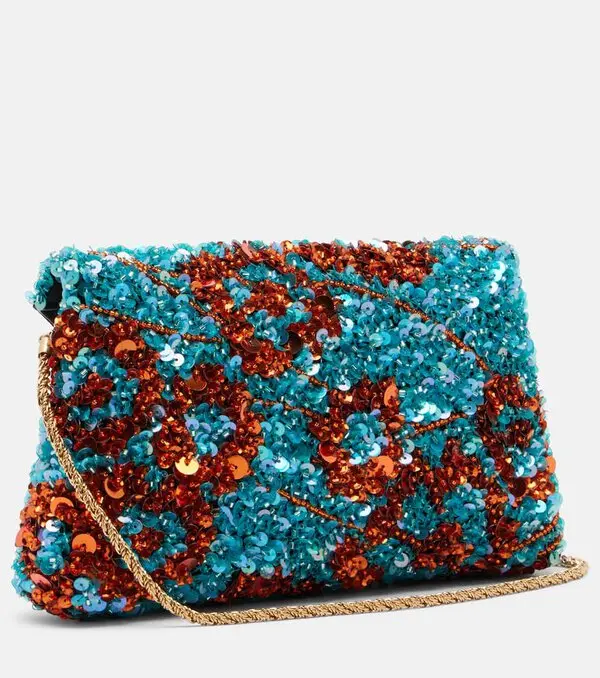 Dries Van Noten Embellished Satin Clutch