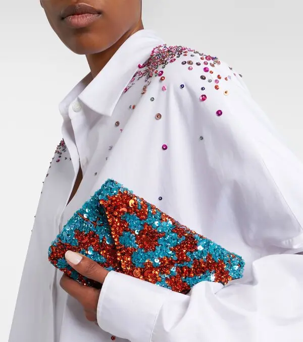 Dries Van Noten Embellished Satin Clutch