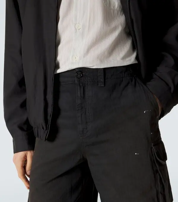 Our Legacy Herringbone Cotton Cargo Shorts