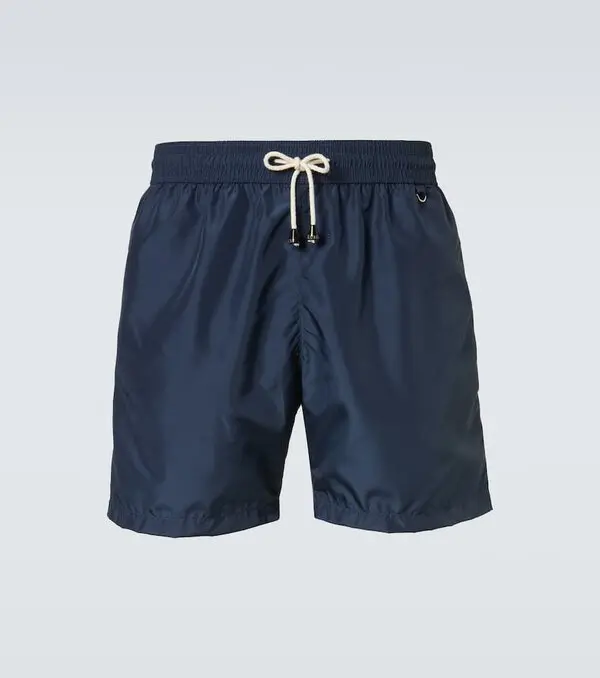 Rubinacci Satin Swim Trunks - Blue