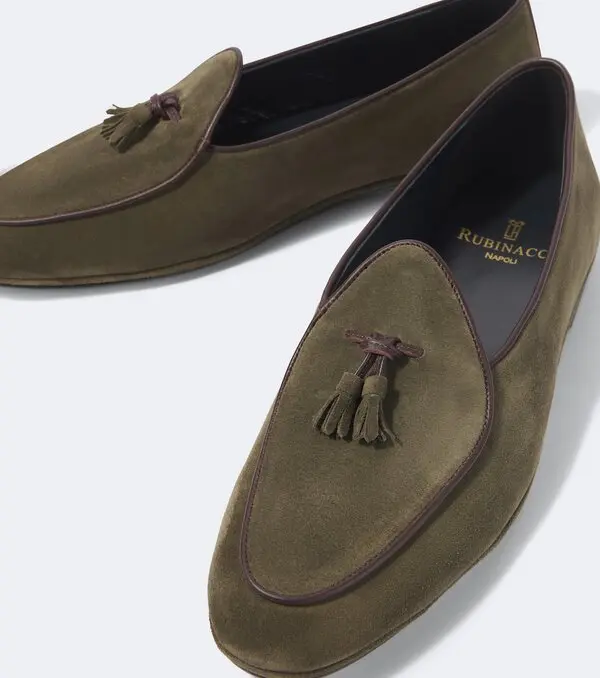 Rubinacci Marphy Suede Loafers - Green