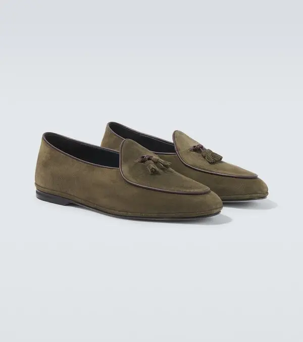 Rubinacci Marphy Suede Loafers - Green