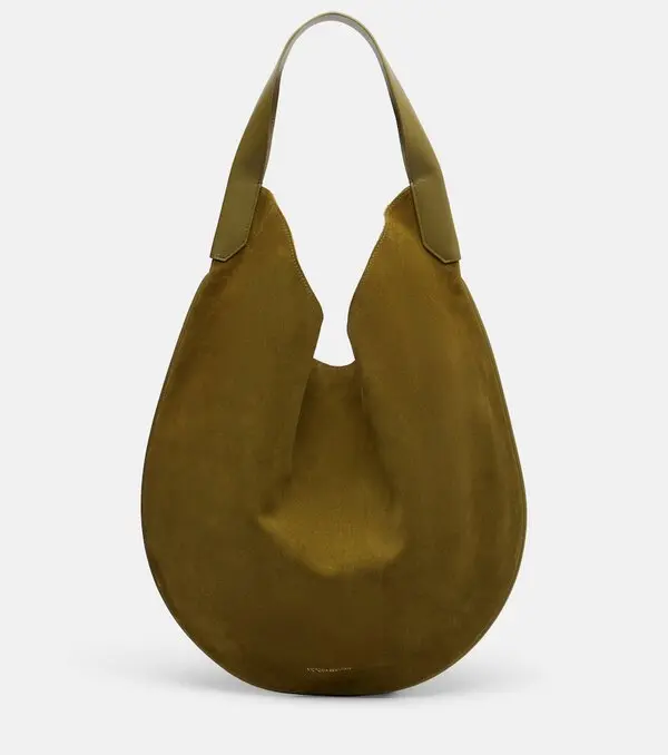 Victoria Beckham Soft Plié Suede Shoulder Bag - Green