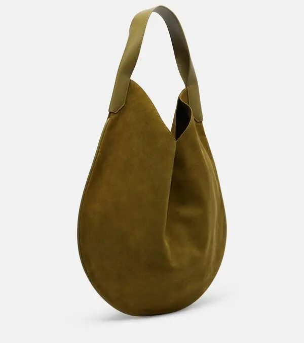 Victoria Beckham Soft Plié Suede Shoulder Bag - Green