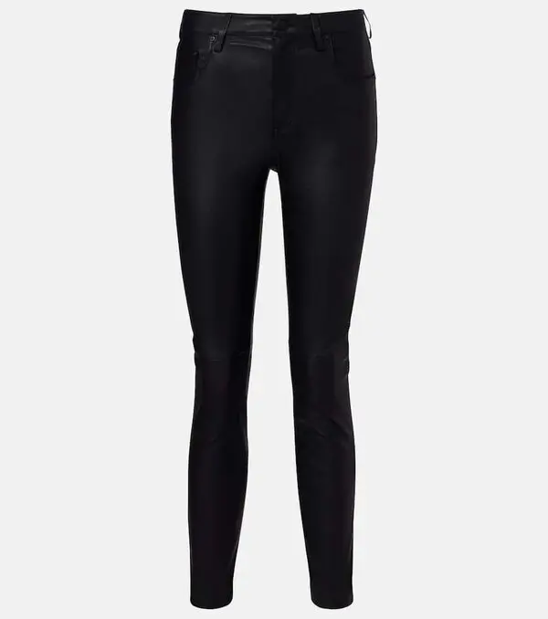 Ag Mari Leather Straight Pants - Black