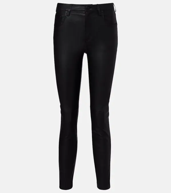 Ag Mari Leather Skinny Pants - Black