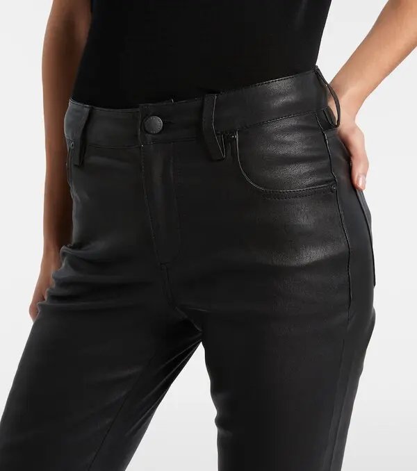 Ag Mari Leather Skinny Pants - Black
