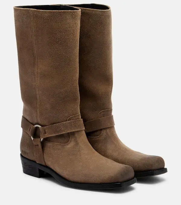 GOLDEN GOOSE Biker Suede Mid-calf Boots - Brown