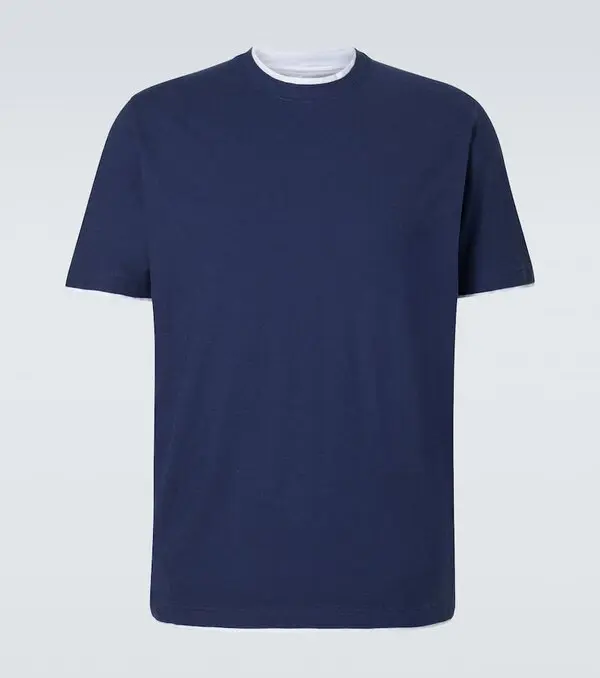 Fedeli Cotton Jersey T-shirt - Blue