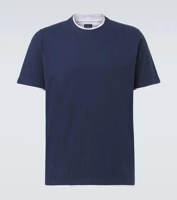 Fedeli Cotton Jersey T-shirt - Blue