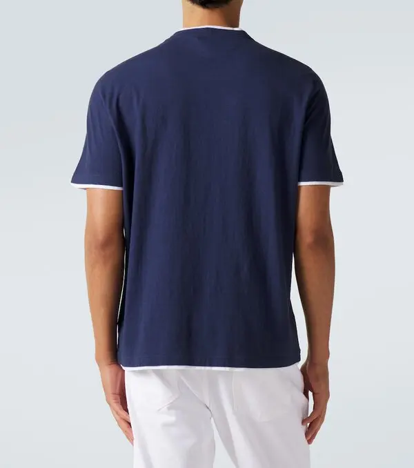 Fedeli Cotton Jersey T-shirt - Blue