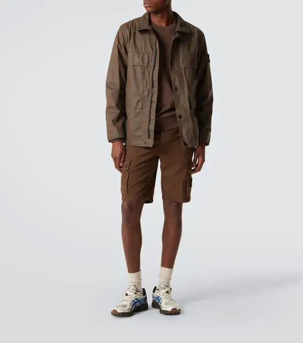 Stone Island Compass Cotton Canvas Cargo Shorts