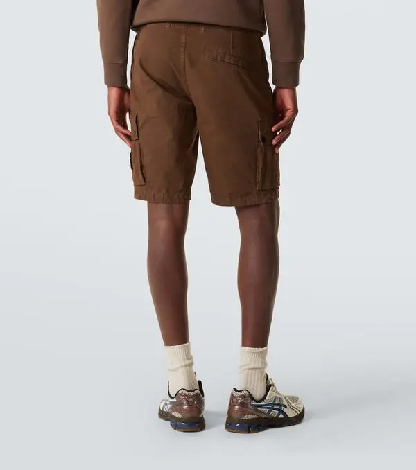 Stone Island Compass Cotton Canvas Cargo Shorts