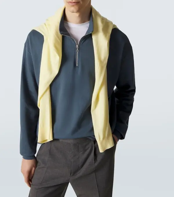 Auralee Cotton Half-zip Sweatshirt - Blue