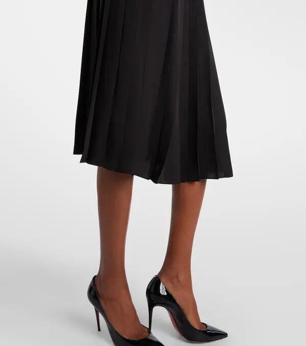 Balmain Chain-detail Pleated Midi Skirt