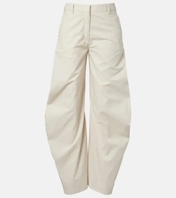Acne Studios Patty Cotton Barrel-leg Pants - Beige
