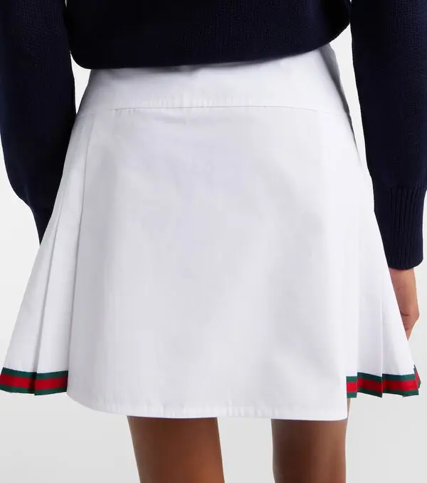Gucci Web Stripe Cotton Poplin Miniskirt