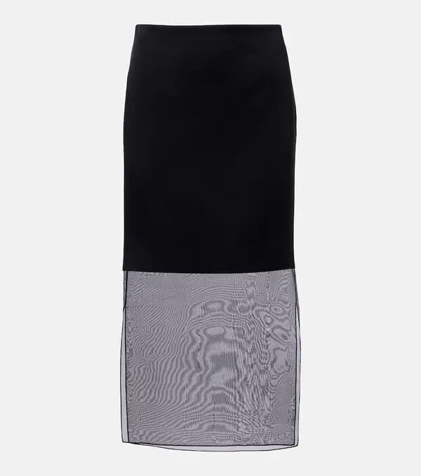 Khaite Sybil Layered Midi Skirt - Black