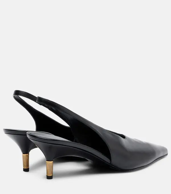 Khaite Bella 55 Leather Slingback Pumps - Black