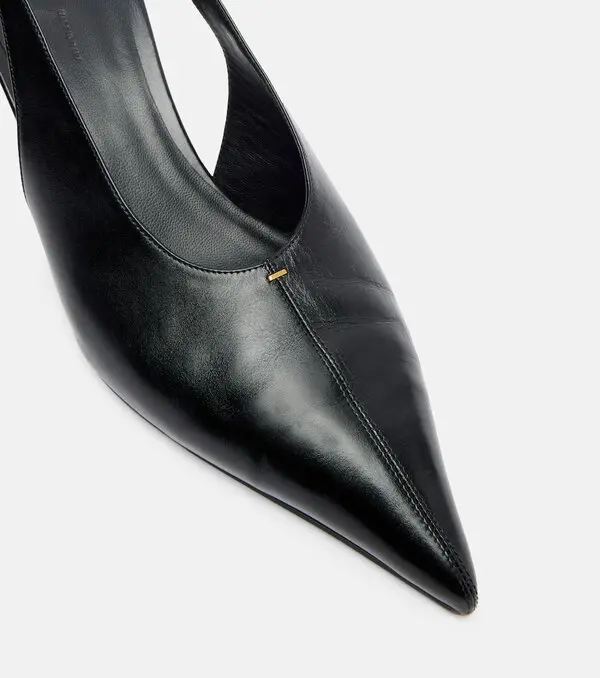 Khaite Bella 55 Leather Slingback Pumps - Black