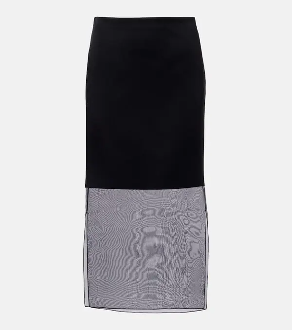 Khaite Sybil Layered Midi Skirt - Black