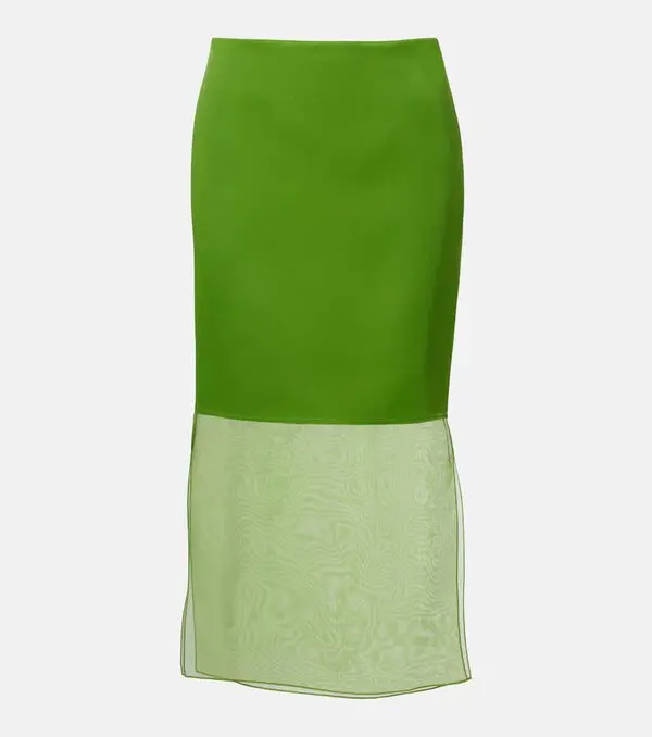 Khaite Sybil Layered Midi Skirt - Green