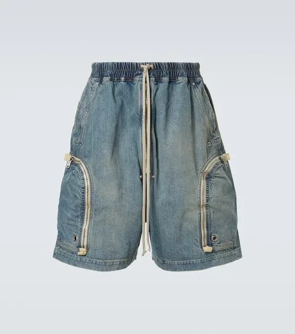 Rick Owens Cotton Shorts - Blue