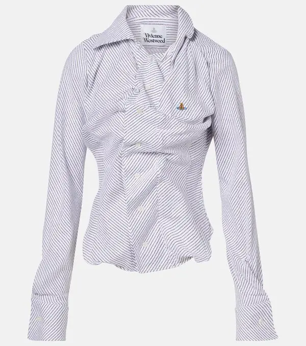 VIVIENNE WESTWOOD Striped Cotton-blend Poplin Shirt - Multicoloured