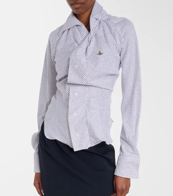 VIVIENNE WESTWOOD Striped Cotton-blend Poplin Shirt