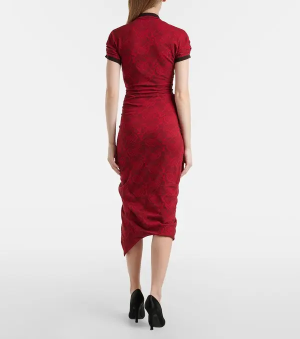 VIVIENNE WESTWOOD Pulling Cotton Jacquard Midi Dress - Red