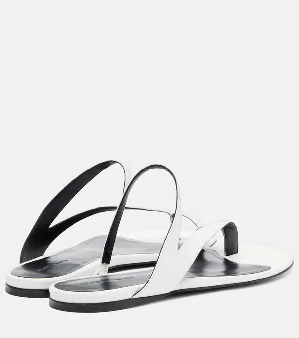 Khaite Aimee Leather Sandals - White