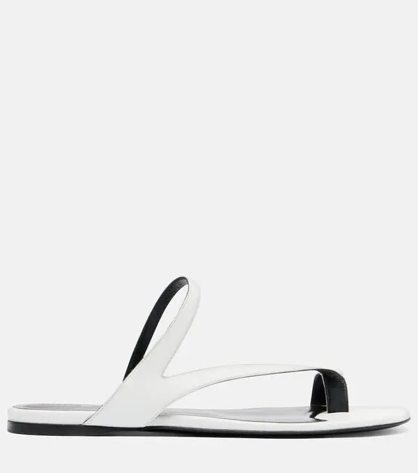 Khaite Aimee Leather Sandals - White