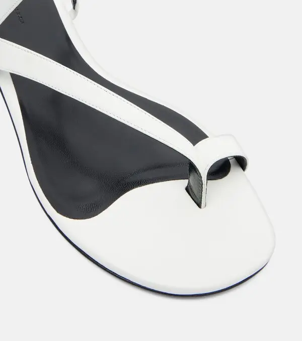 Khaite Aimee Leather Sandals - White