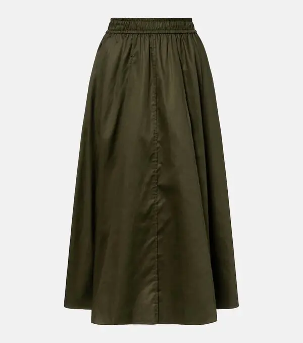 JOSEPH Manar Cotton Poplin Maxi Skirt - Green