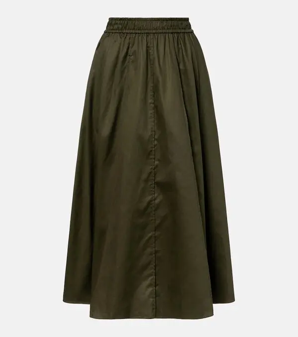 JOSEPH Manar Cotton Poplin Maxi Skirt - Green