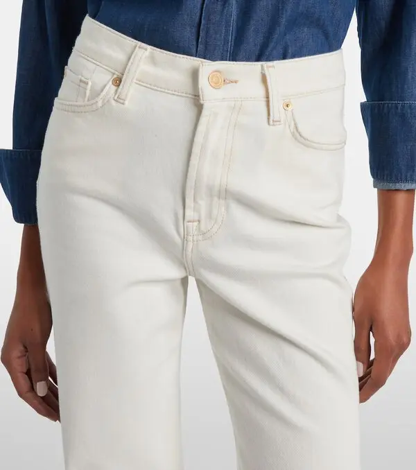 7 For All Mankind Panel Retro Flared Jeans - White