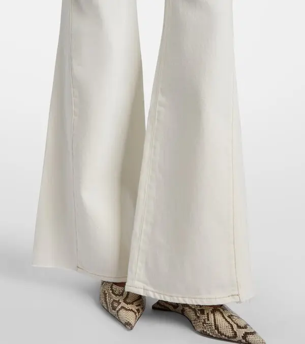 7 For All Mankind Panel Retro Flared Jeans - White
