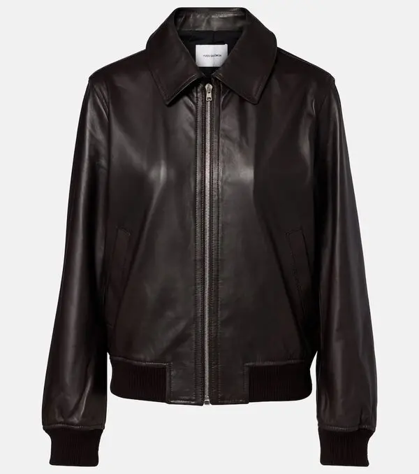 YVES SALOMON Leather Blouson Jacket - Brown