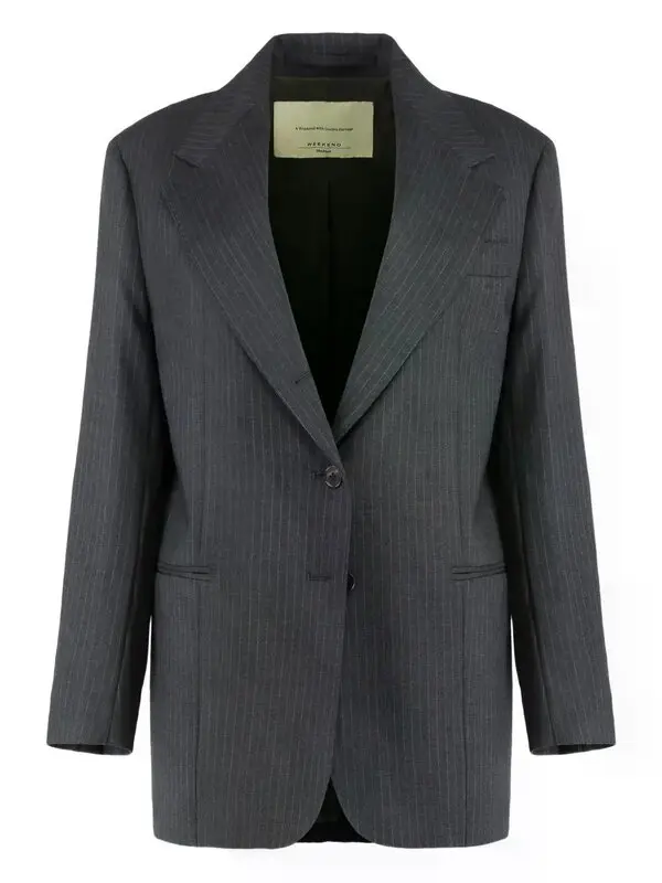 Max Mara Pinstripe Wool Blazer - Grey