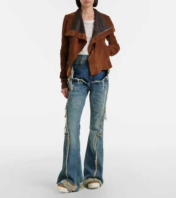 Rick Owens Distressed Bootcut Jeans