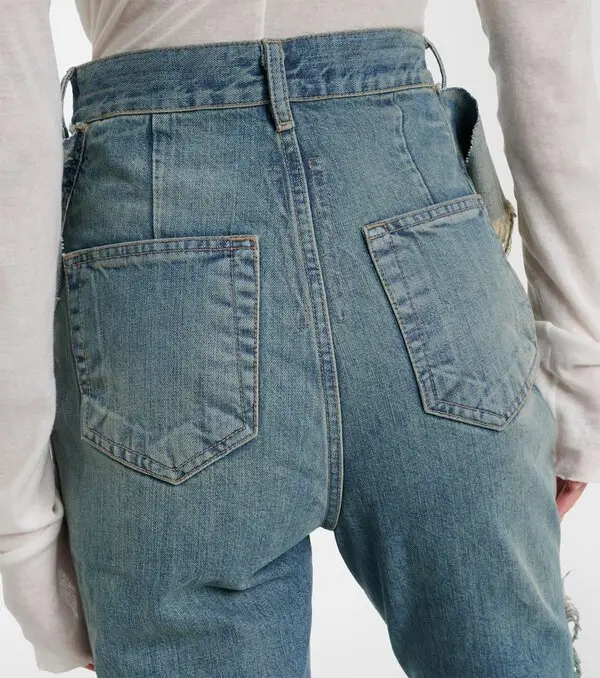 Rick Owens Distressed Bootcut Jeans