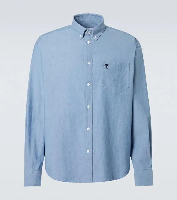 AMI Paris De Cœur Cotton Chambray Shirt