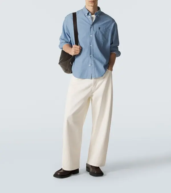 AMI Paris De Cœur Cotton Chambray Shirt