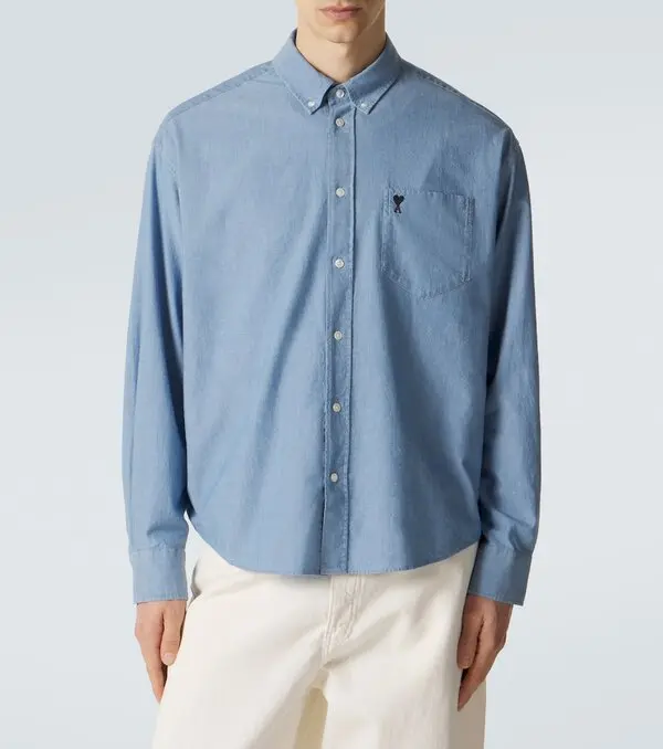 AMI Paris De Cœur Cotton Chambray Shirt