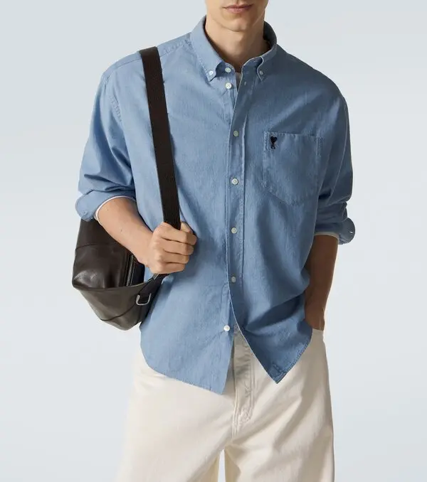 AMI Paris De Cœur Cotton Chambray Shirt